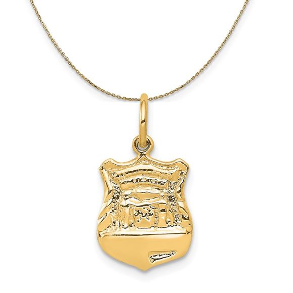 Black Bow Jewelry Co. | Jewelry | 4k Yellow Gold Police Badge Necklace ...